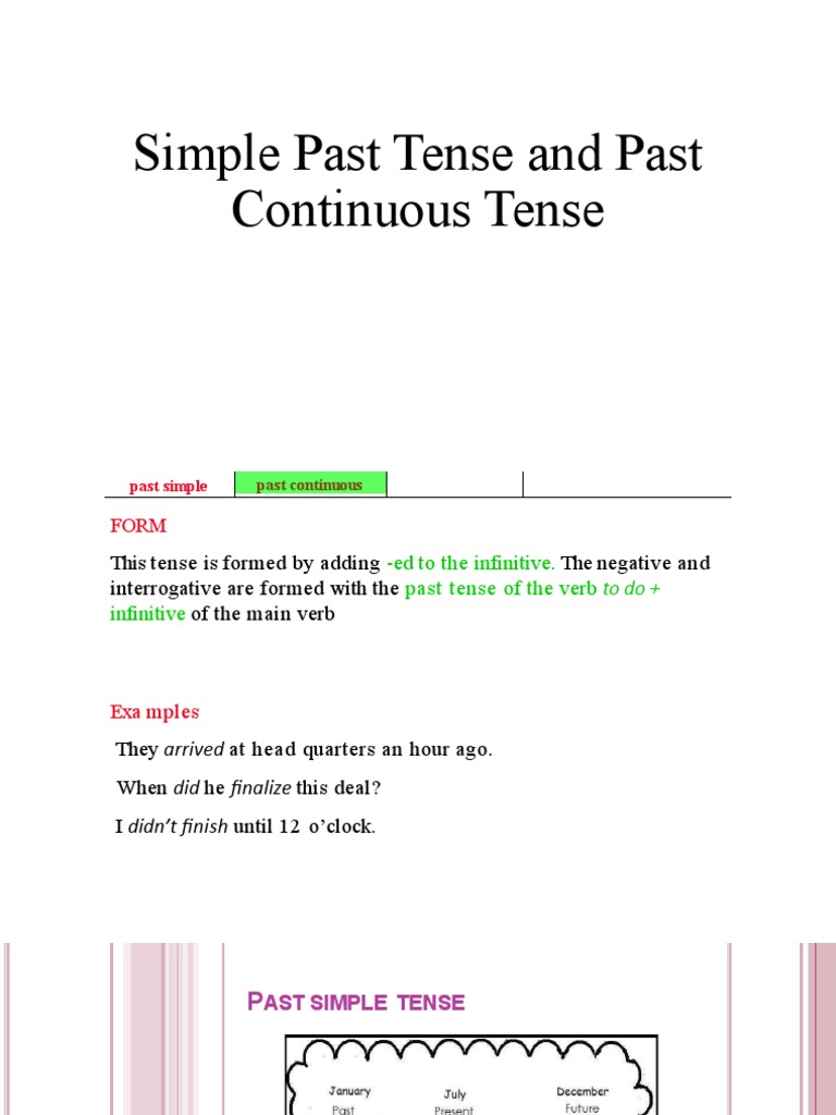 Simple Past Tense - Past Continuous Tense | PDF | Grammatical Tense ...