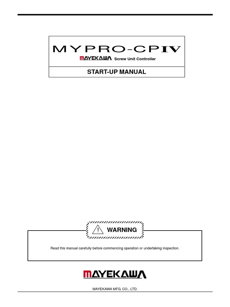 MYPRO-CP Startup Ver.142.154Rev.1 | Download Free PDF | Booting | Computing