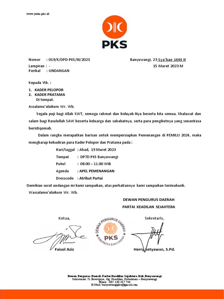 Undangan Apel Pemenangan Pemilu 2024 | PDF
