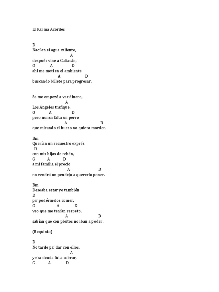 El Karma Acordes PDF | PDF