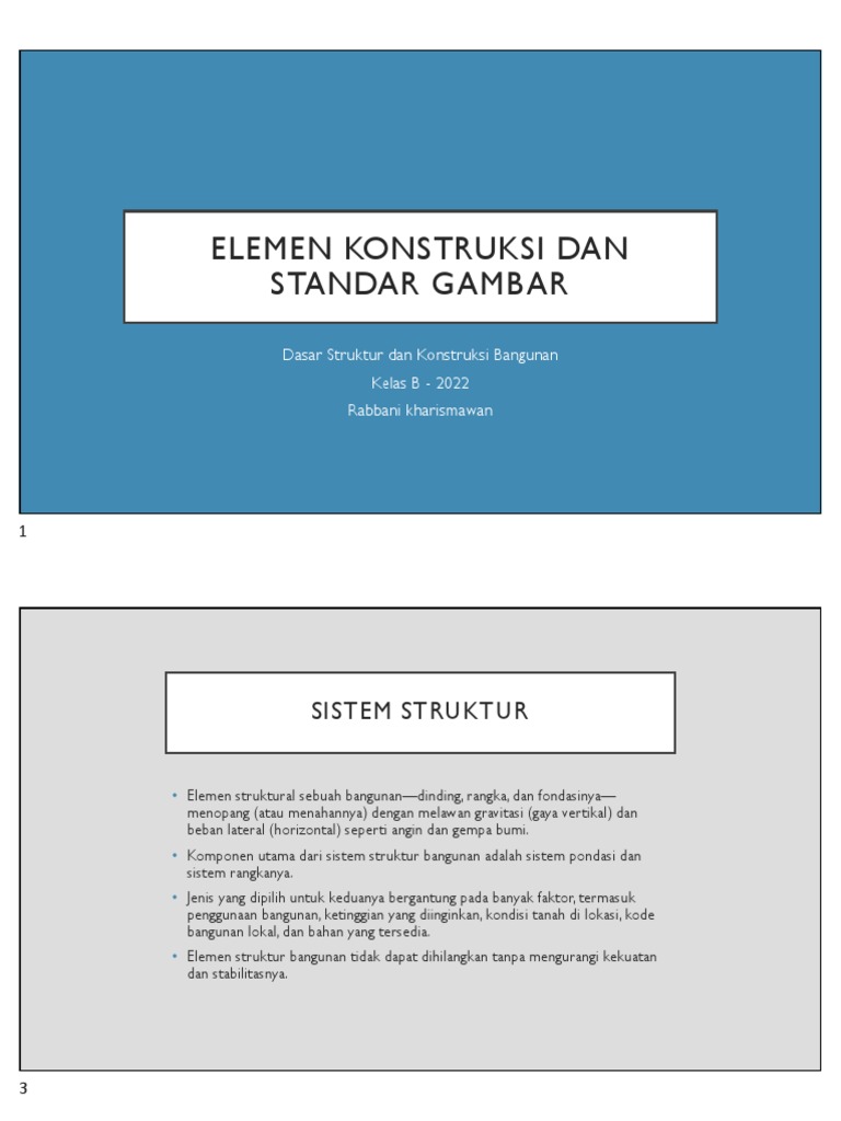 Elemen Konstruksi dan Standar Gambar | PDF