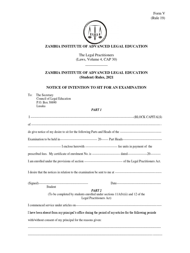 Notice For Exams FormV | PDF | Legal Education | Justice