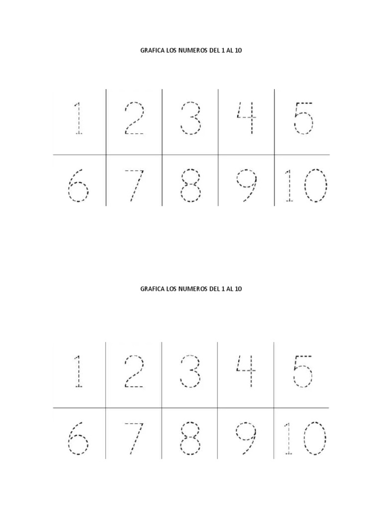 Grafica Los Numeros Del 1 Al 10 | PDF