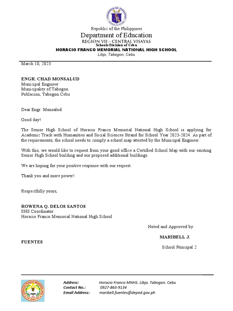 Letter Request For Municipal Engineer | PDF