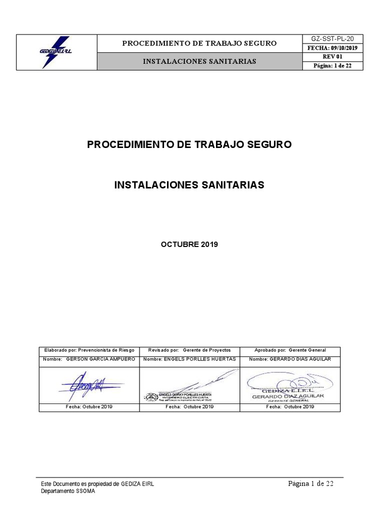 11.2 Procedimiento de Instalaciones Sanitarias PDF | PDF | Tubería (transporte de fluidos ...