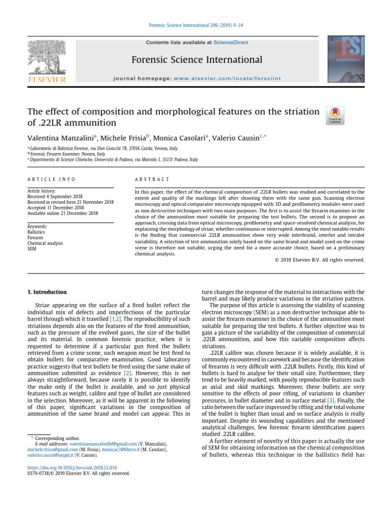 Variabilidad de Estriado en .22 Por Composición Quimica de La Punta ...