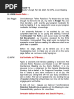 Script For A Rotary Club Induction | PDF | Clubs And Societies