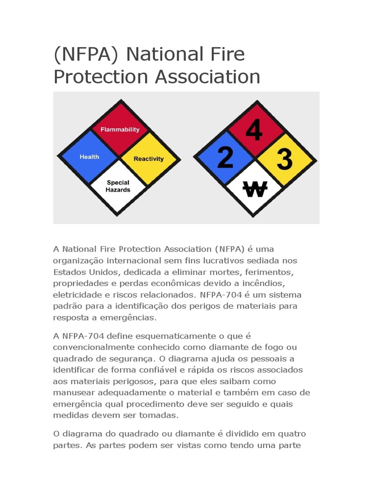 Nfpa PDF | PDF | Vermelho | Ácido sulfúrico