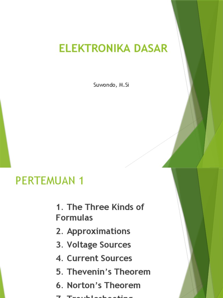 Elektronika Dasar - Pertemuan1 Dan 2 | PDF