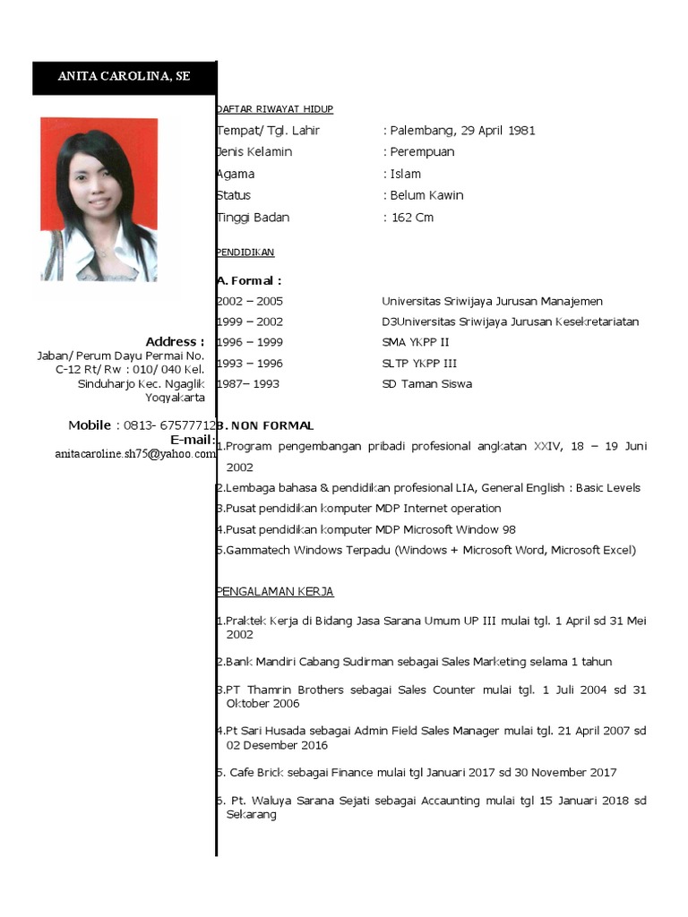 CV Anita. | PDF