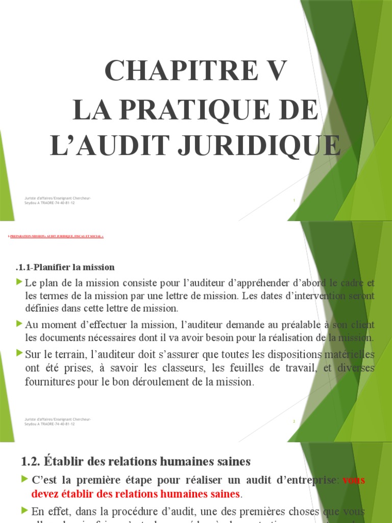 5 - Pratique de L'audit Juridique | PDF | Audit | Business