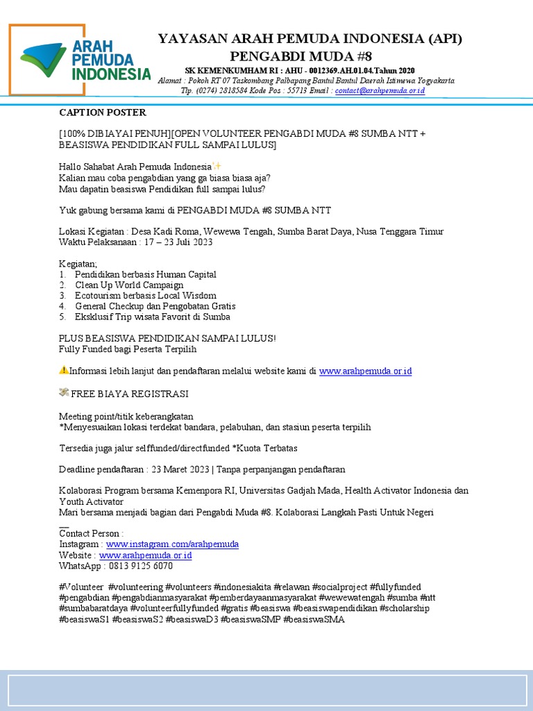 Caption Twibbon Dan Poster PM8 | PDF