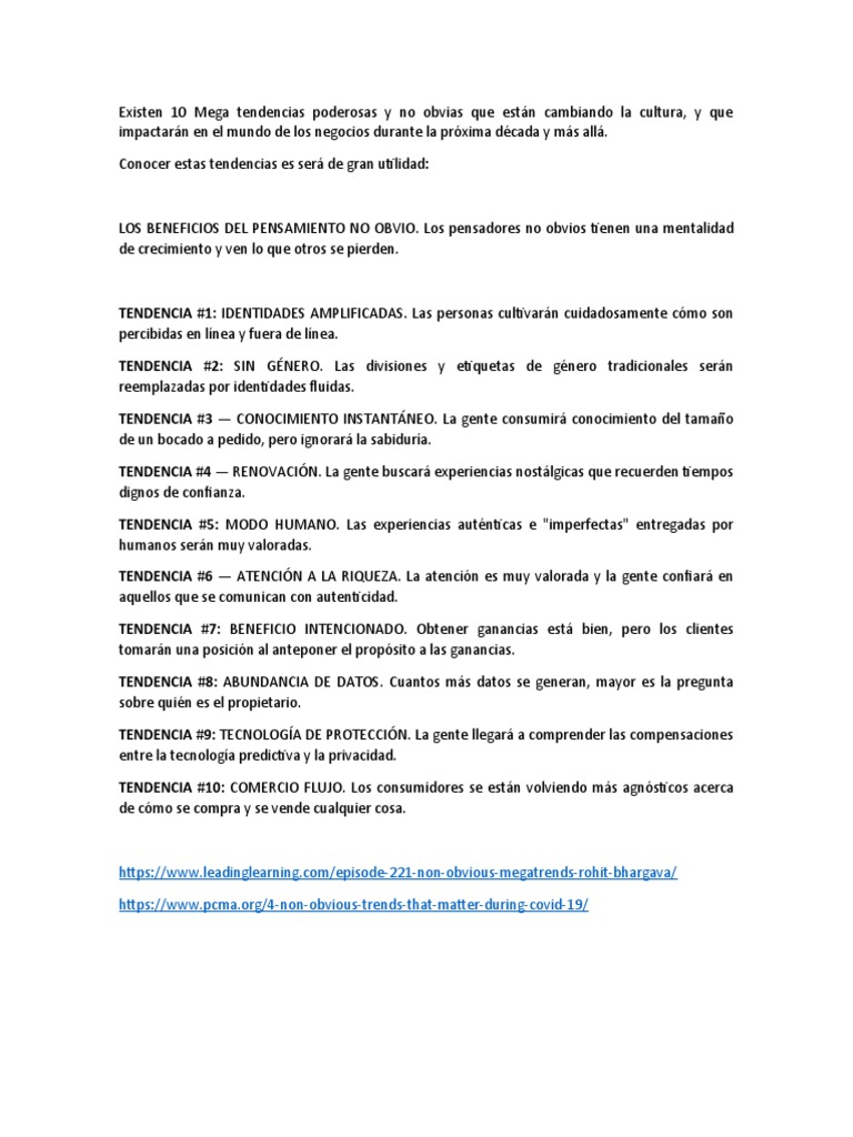 10 Megatendencias | PDF | Relaciones personales, crianza y desarrollo ...