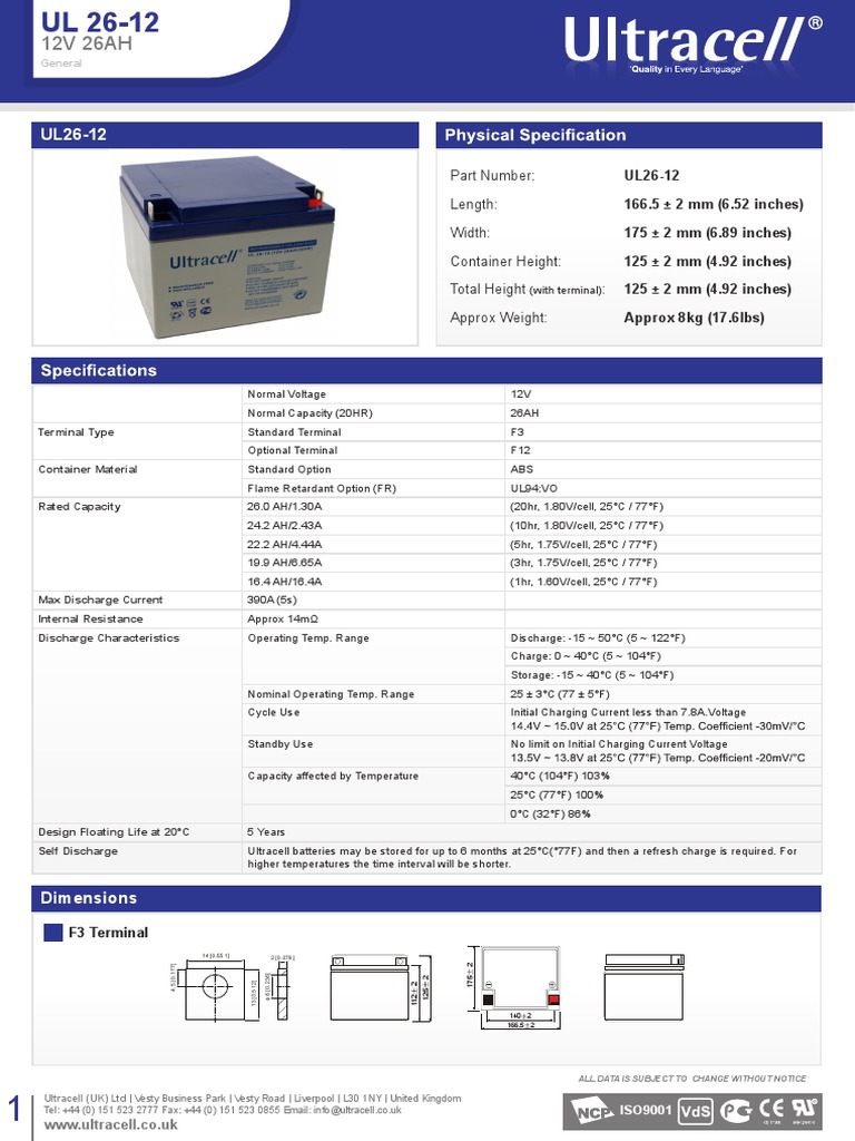 Datasheet 20611 | PDF | Battery (Electricity) | Energy Storage