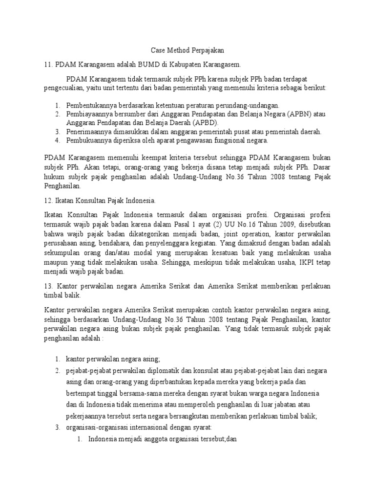 Case Method Perpajakan | PDF