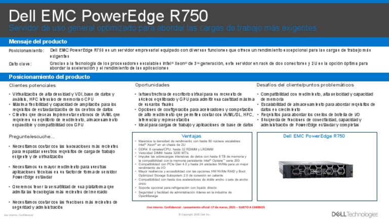 Dell Emc Poweredge r750 Sales Card | PDF | Hardware de la computadora ...