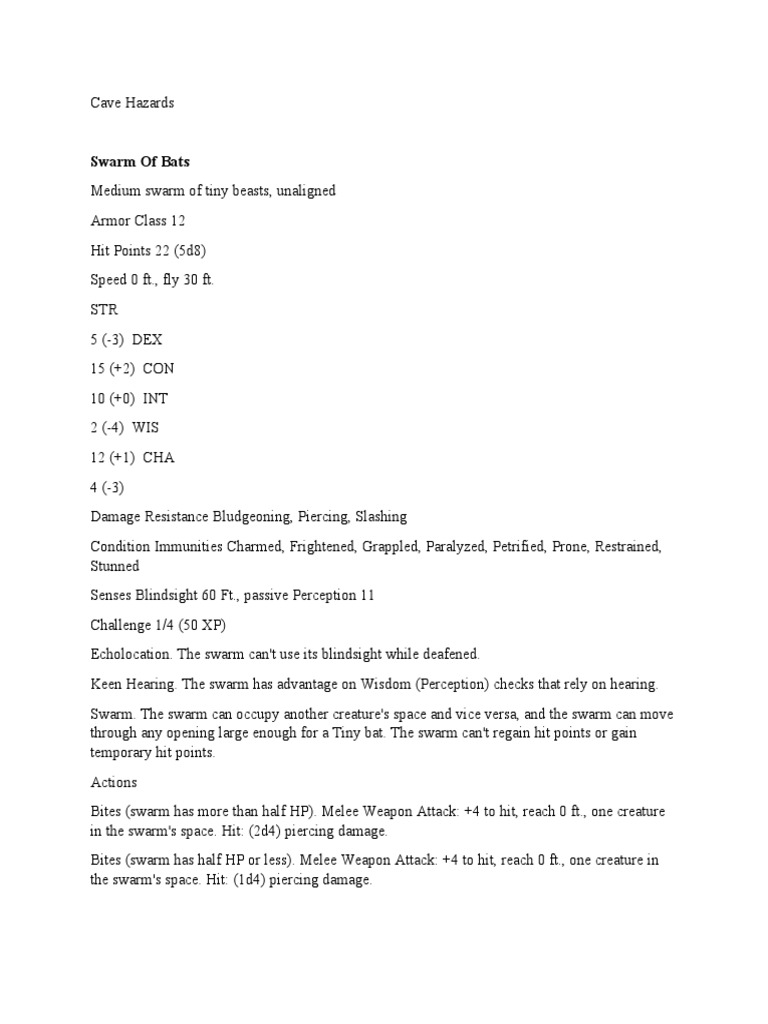 Cave Hazards | PDF | Role Playing Games