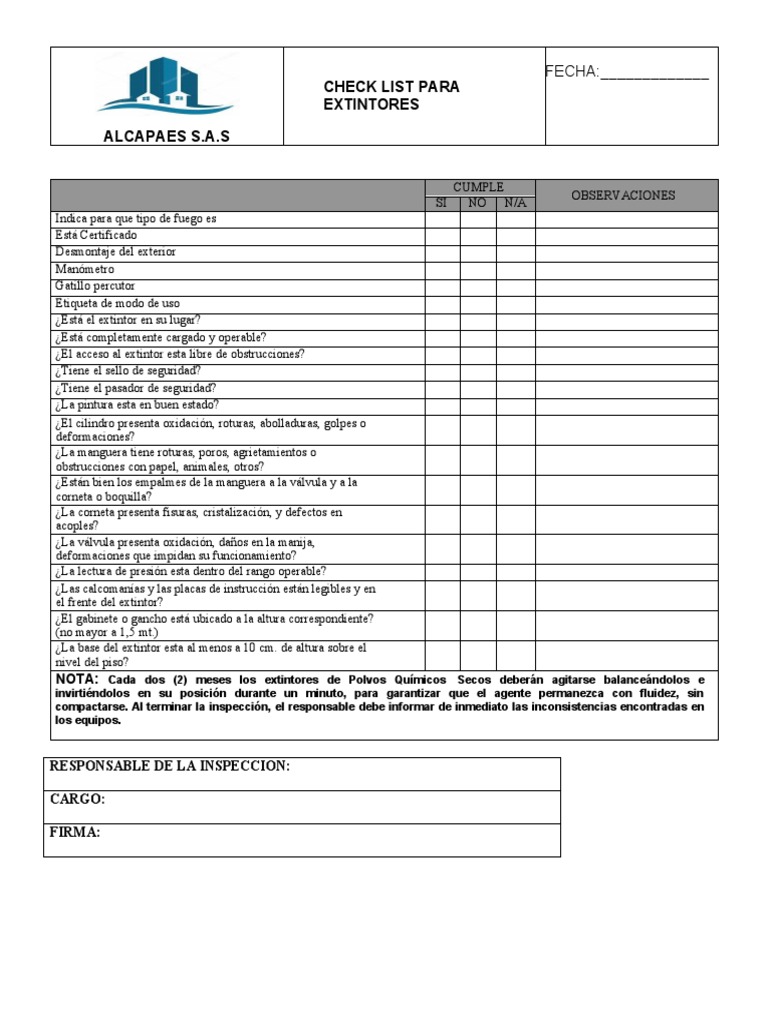 checklist extintores | PDF