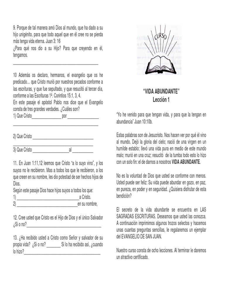 Curso Vida Abundante | PDF | Jesús | Pecado