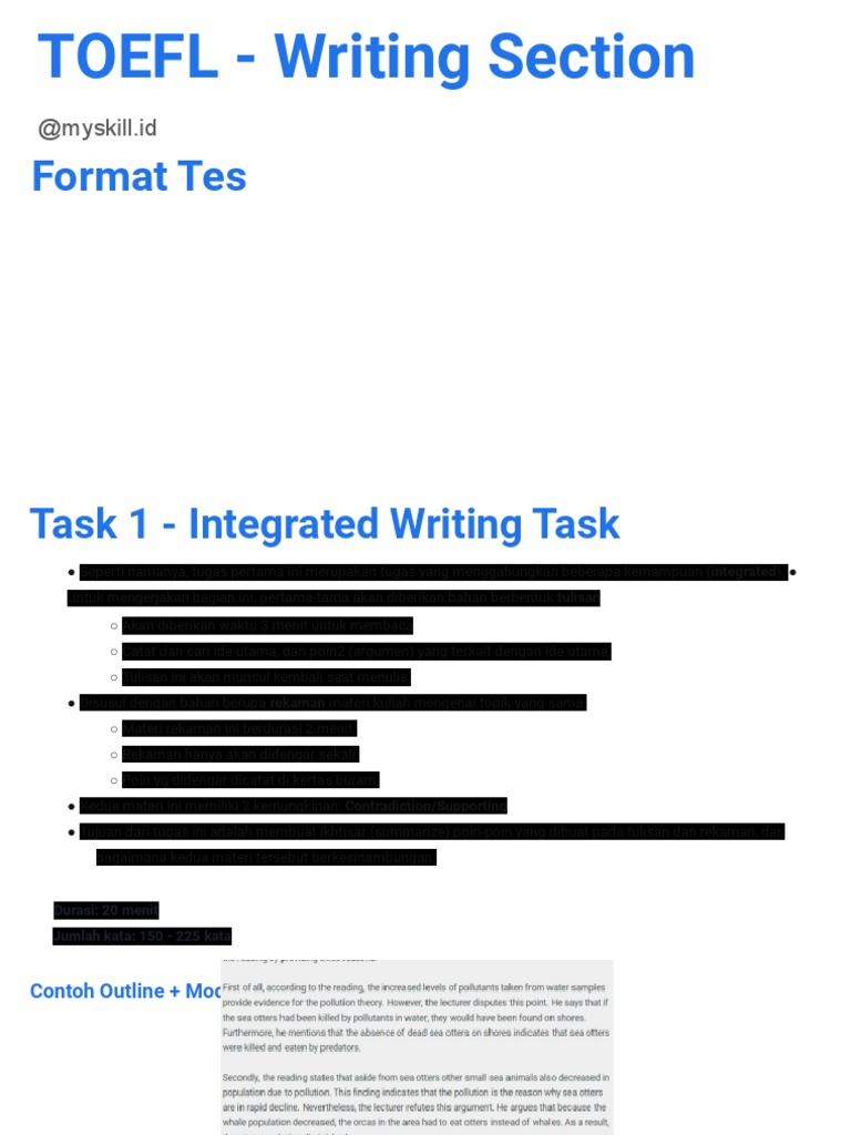Writing - TOEFL iBT | PDF