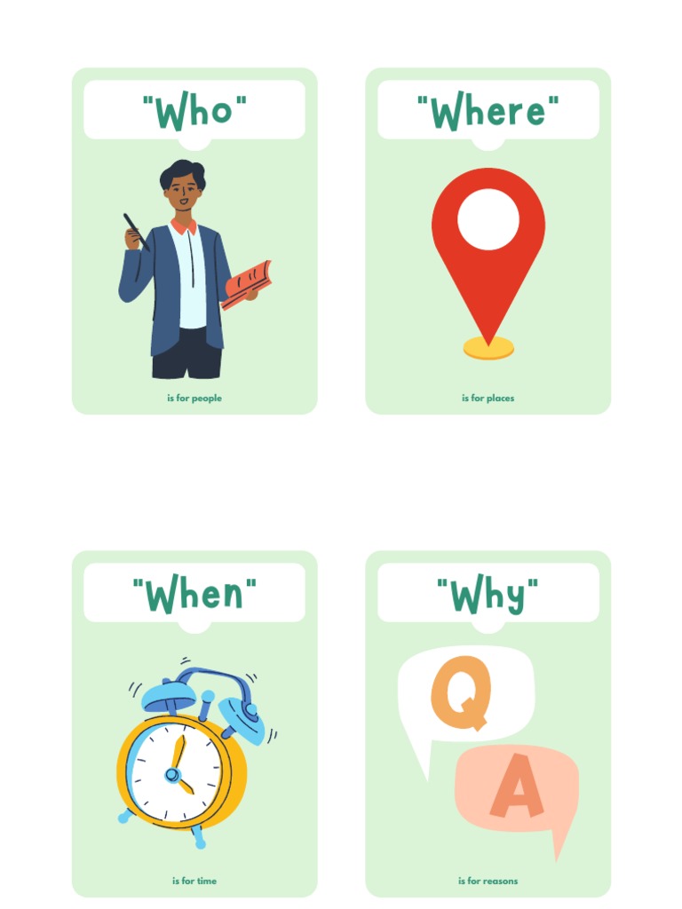WH-questions Tarjetas Educativas Recurso de EFL PDF | PDF | Religion ...