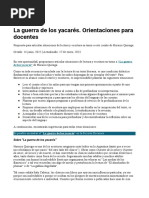 Actividades sobre "La guerra de los yacarés" | PDF | Cuentos | Puntuación
