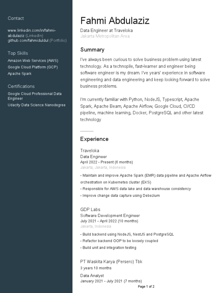 Fahmi Abdulaziz | PDF | Cloud Computing | Apache Spark