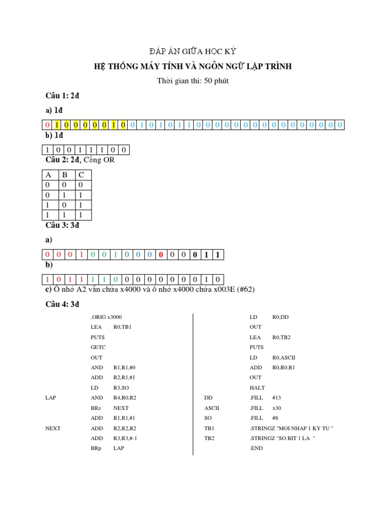 Dap An Gky HTMT 2019 2020 1 PDF | PDF