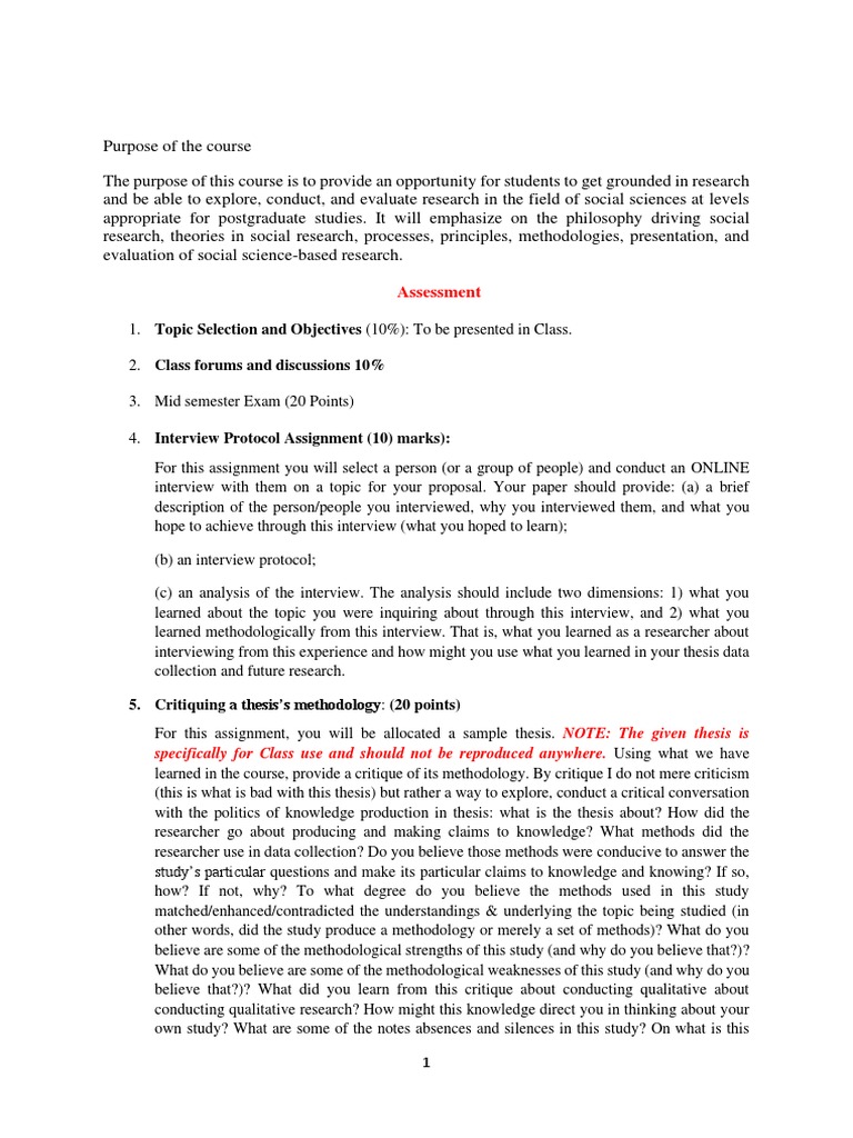 Research Class Activities | PDF | Methodology | Thesis