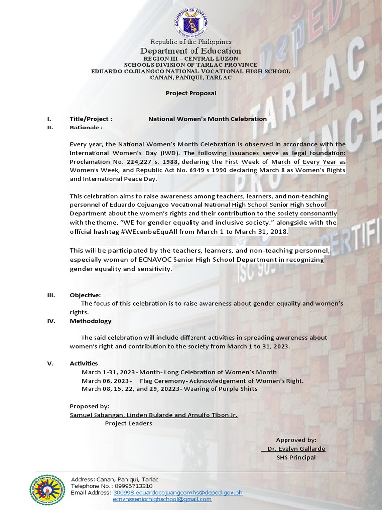 Project Proposal | PDF | Gender Equality | Gender Studies