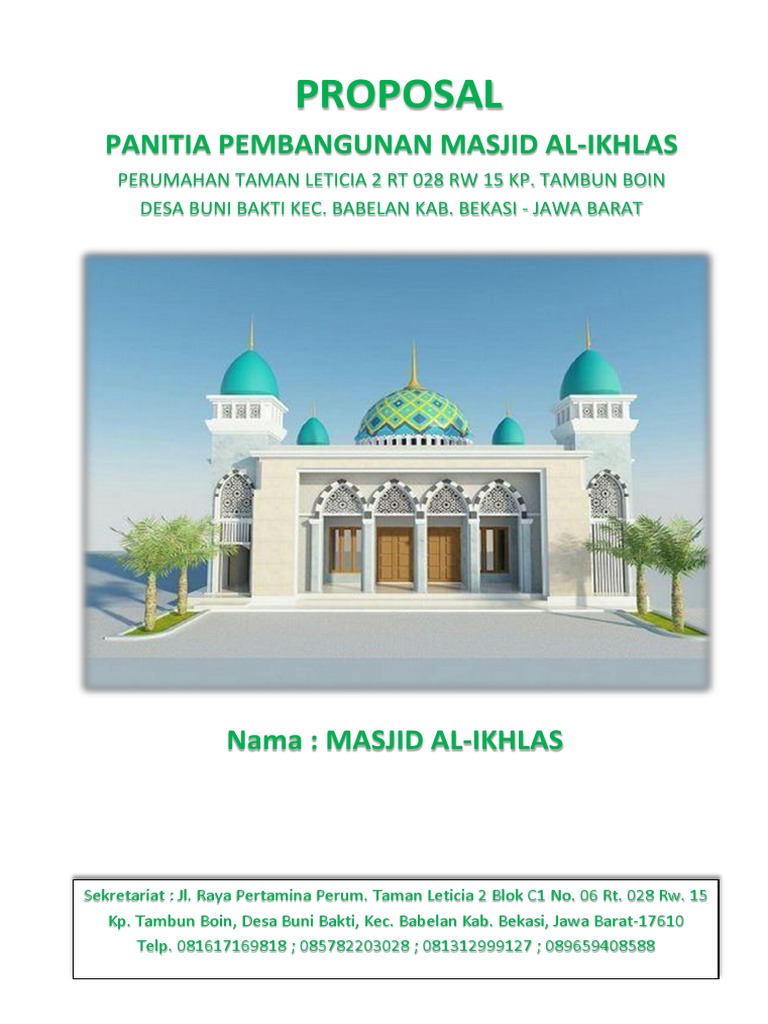 Proposal Masjid Al-Ikhlas New PDF | PDF