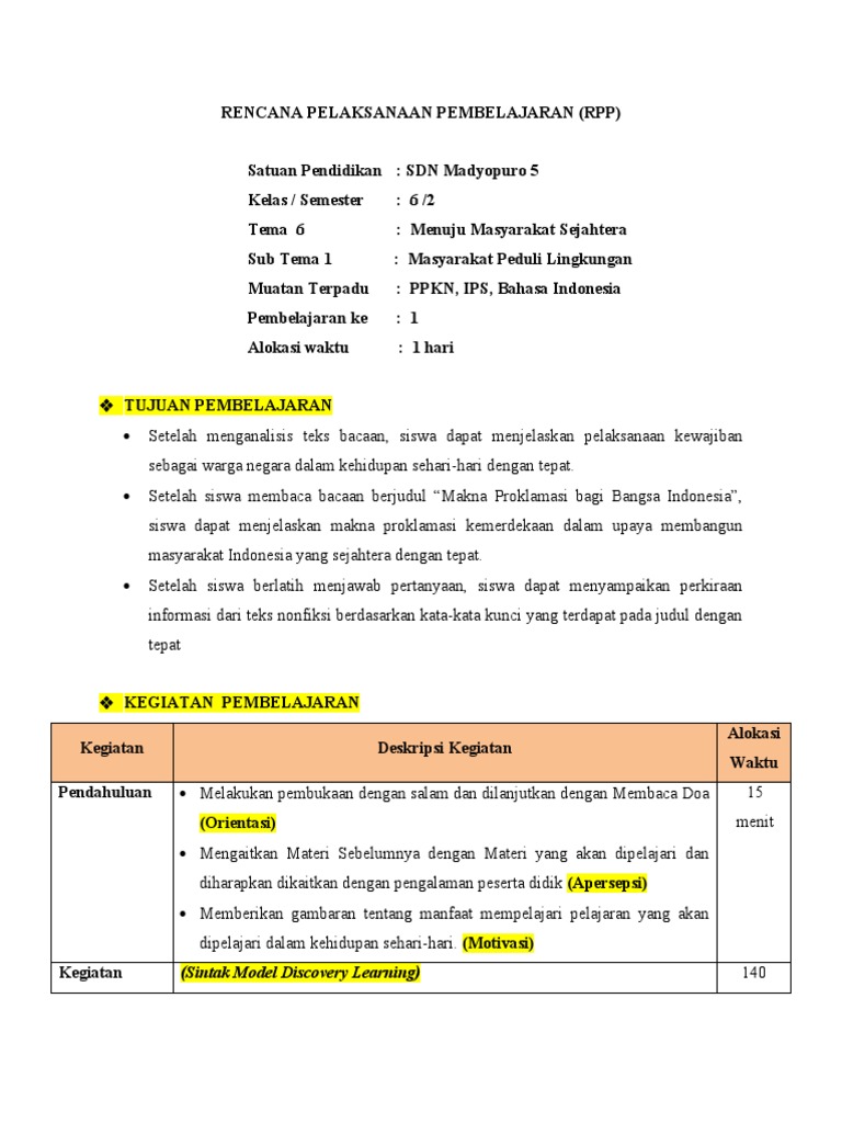 Sintak Model Discovery Learning | PDF