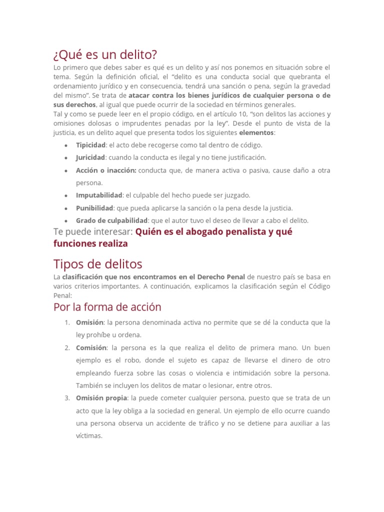 Qué Es Un Delito | PDF | Derecho penal | Castigos