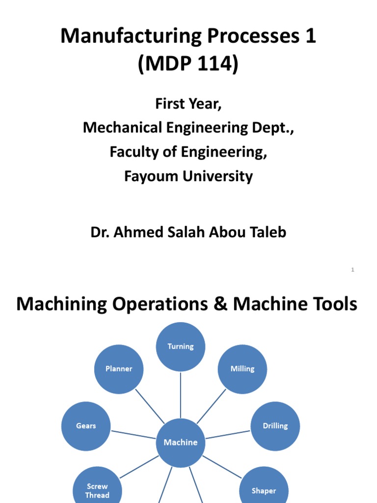 04) Manufacturing Processes 1 PDF | PDF | Machining | Mechanical ...