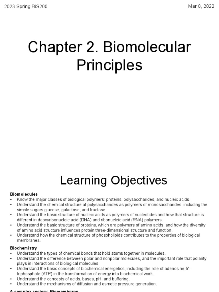 Lecture 3 - Biomolecular - Principles PDF | PDF | Biomolecules | Nucleic Acids