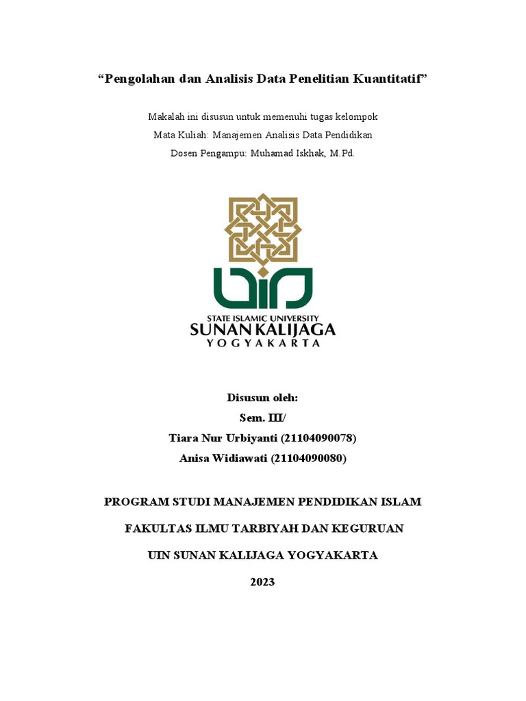 Makalah Pengolahan Dan Analisis Data Penelitian Kuantitatif | PDF