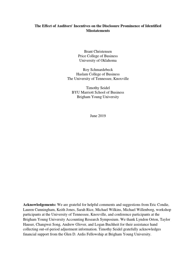 Christensen PDF | PDF | Financial Audit | Audit