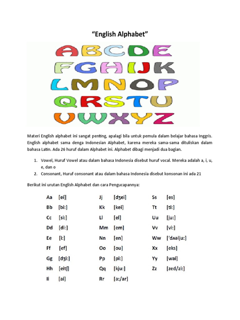Materi (C.4) 001 Alphabet | PDF
