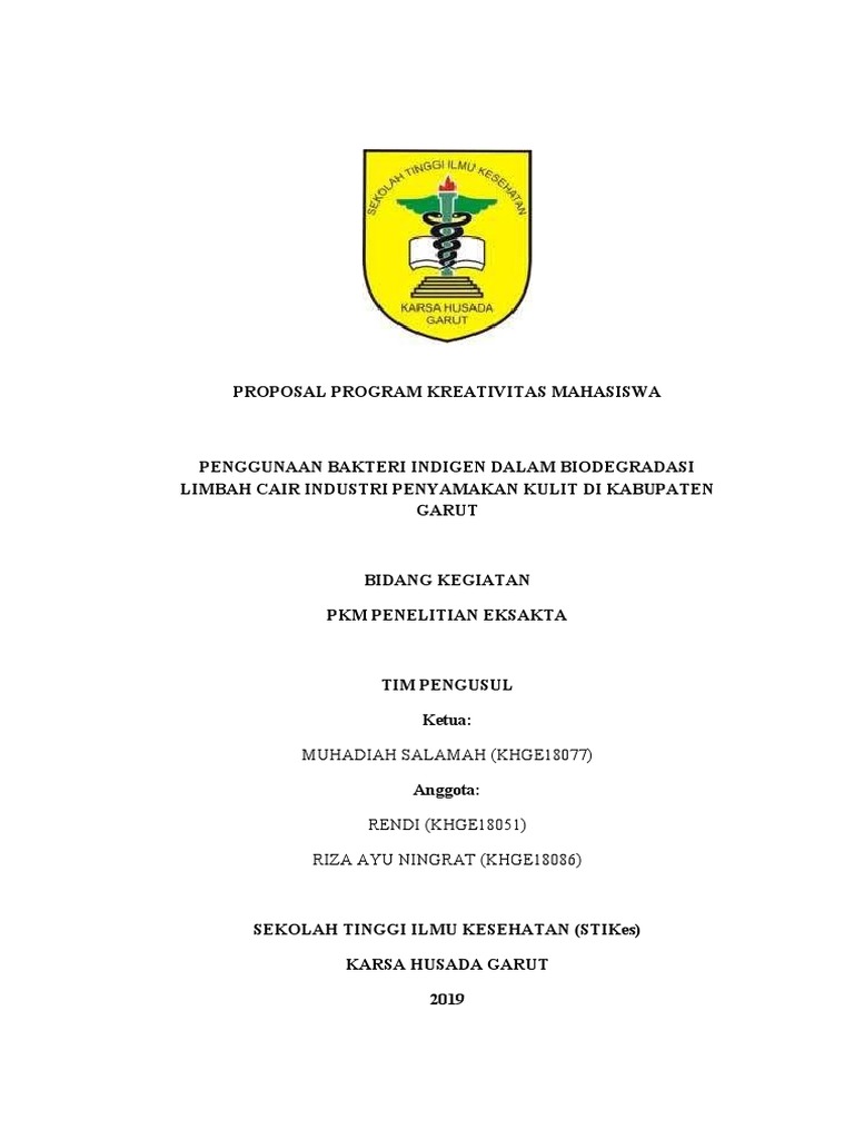 Proposal Muhadiah_STIKesKarsaHusadaGarut_PKM-P.docx | PDF