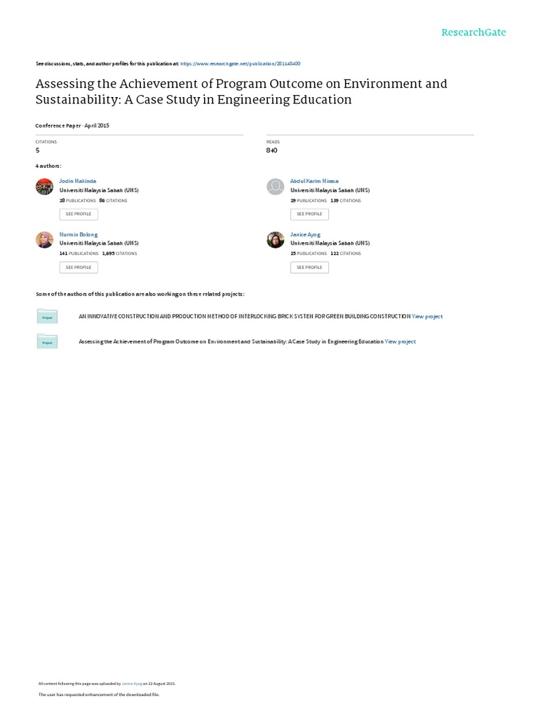 Engineering Education Sustainability | PDF | Engineering | Environmental Impact Assessment