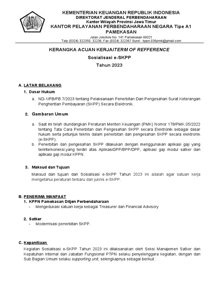 Proposal Sosialisasi e-SKPP | PDF