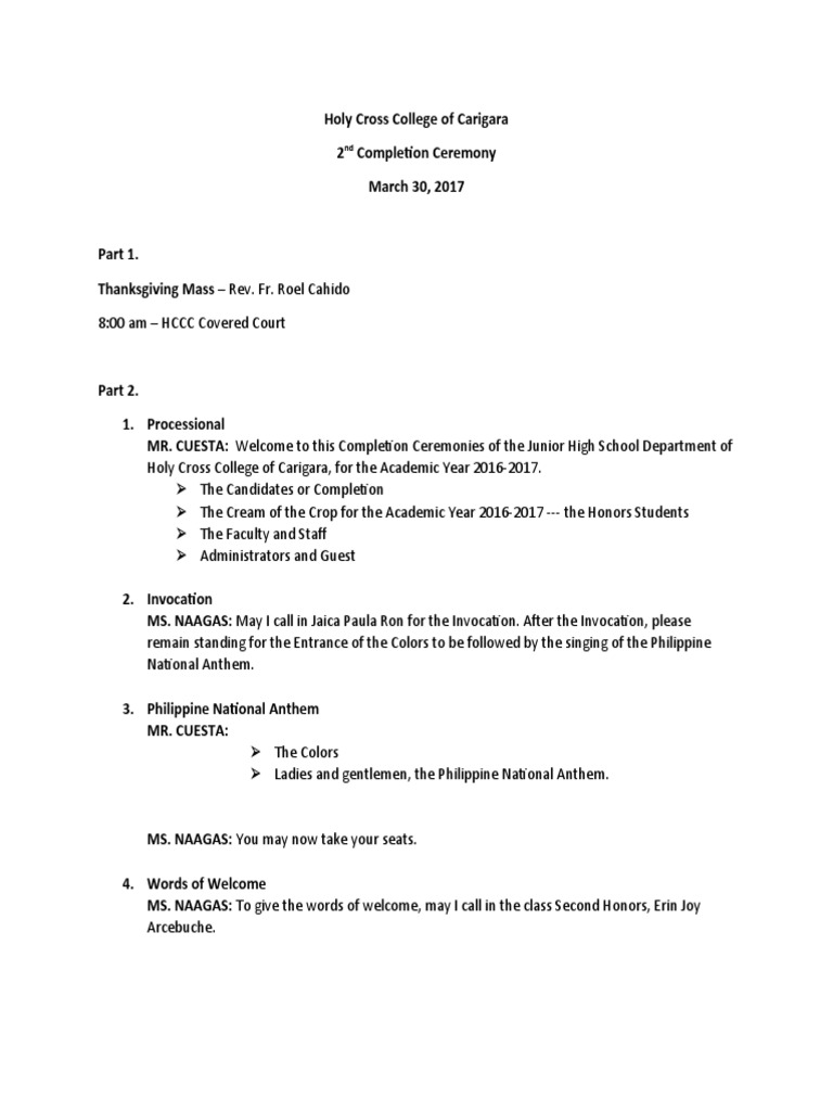 Completion Ceremony 2017 | PDF | Social Institutions