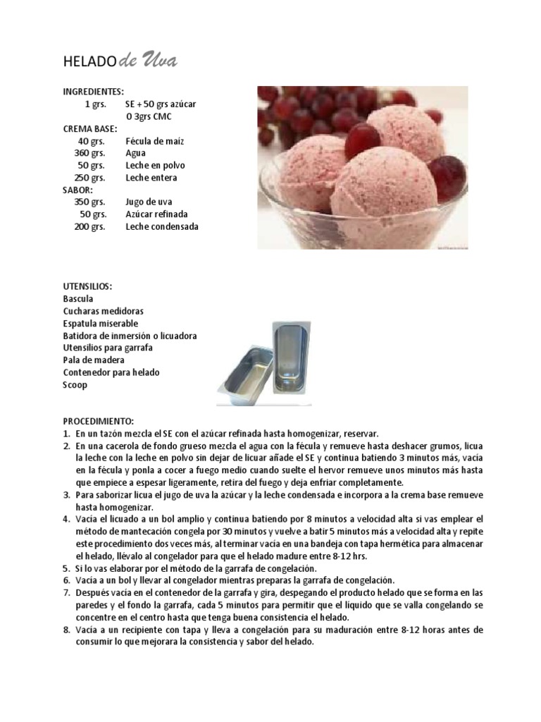 HELADO de Uva | PDF