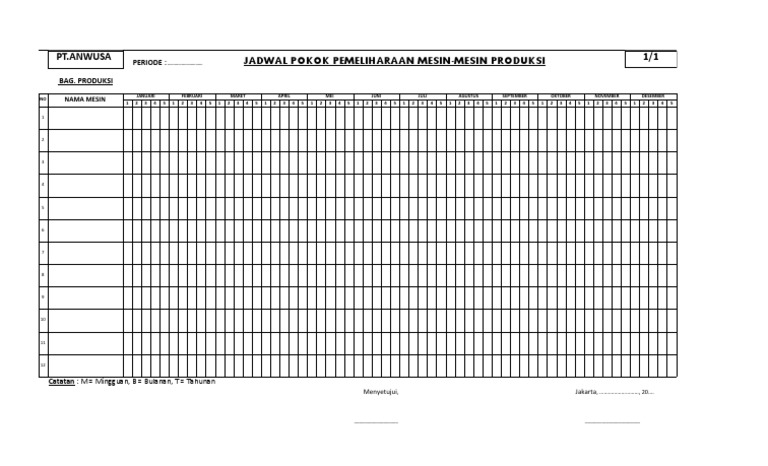 Contoh_Form_Jadwal_Pokok_Pemeliharaan_Me | PDF