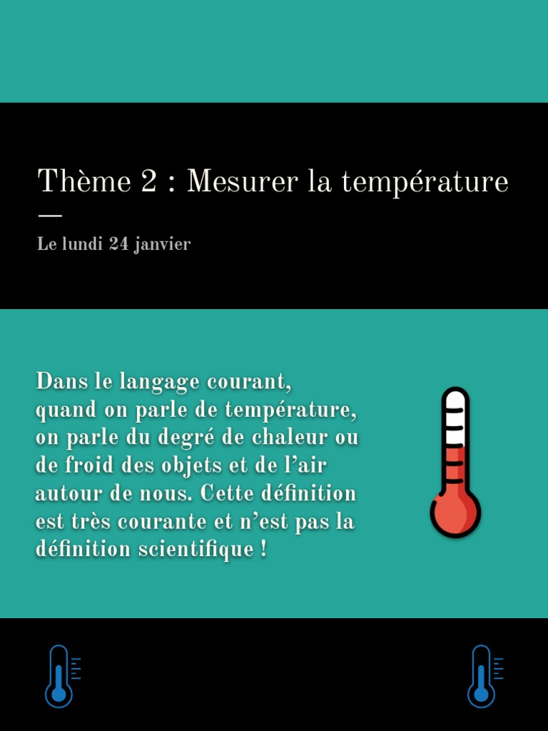 Thème 2 - Mesurer La Température | PDF | Thermomètre | Température