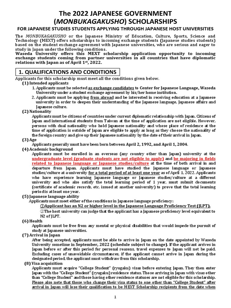 2022 Mext Japanese Guide e PDF | PDF