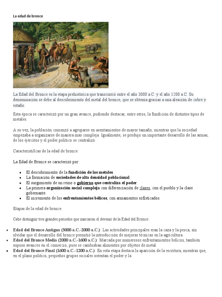 La Edad de Bronce | PDF | Edad de Bronce | Bronce