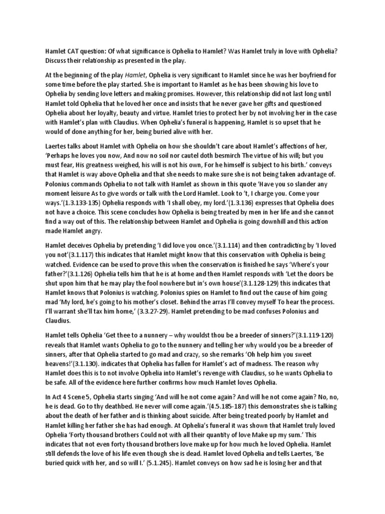 Hamlet CAT | PDF | Hamlet