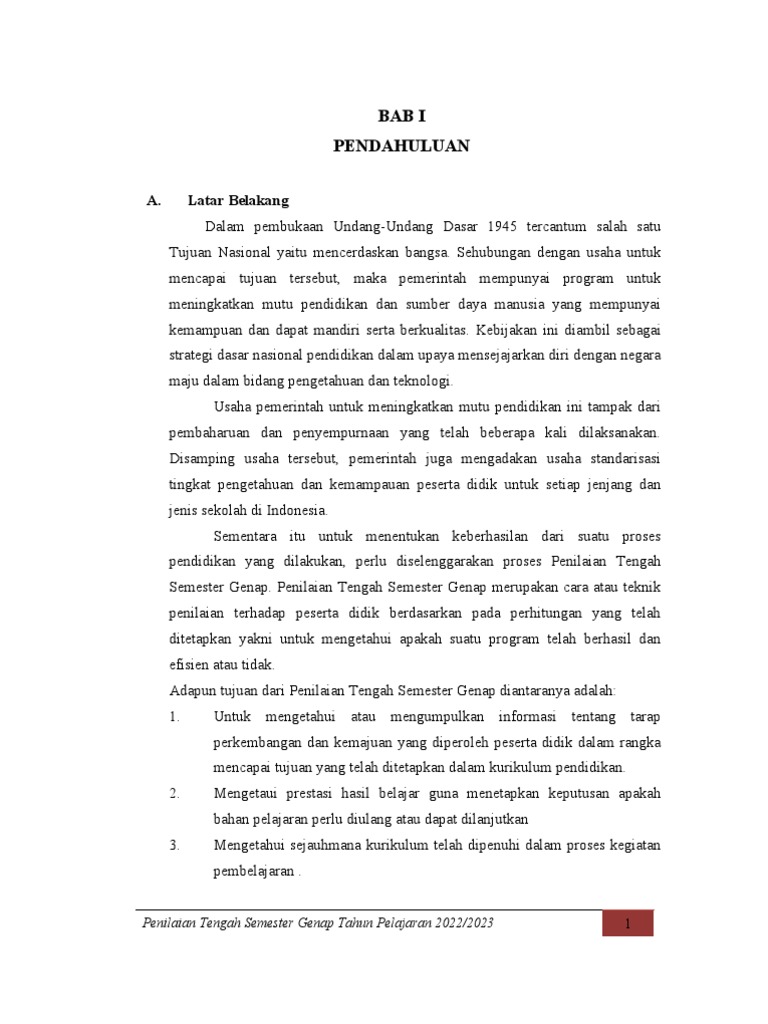 Program Kerja PTS Genap 2023 | PDF