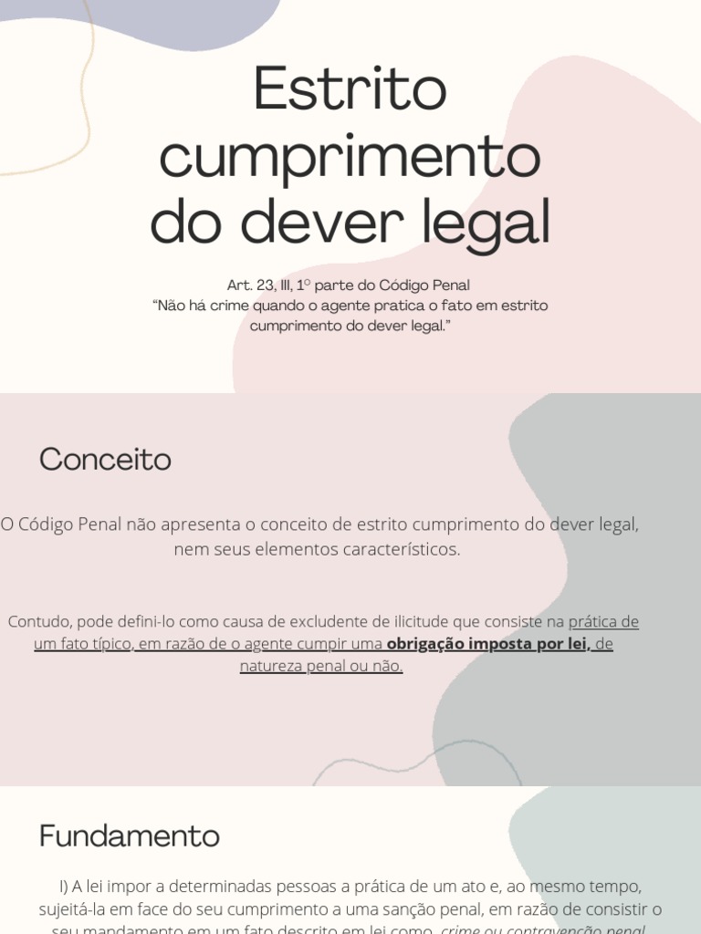 Estrito Cumprimento Do Dever Legal | PDF